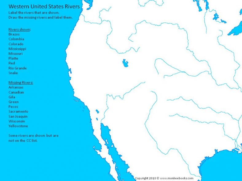 Geography Quiz - Western U.S. Rivers - MonkeeBooks.com | Homeschoolers ...